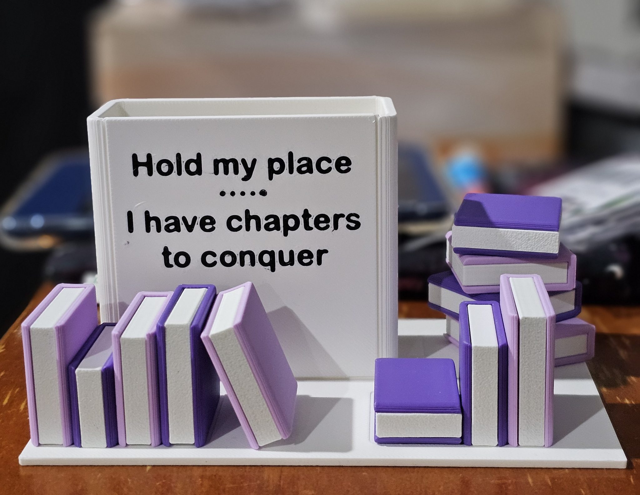 Bookmark Holder with 12 Miniature Books | Bookish Decor for Readers